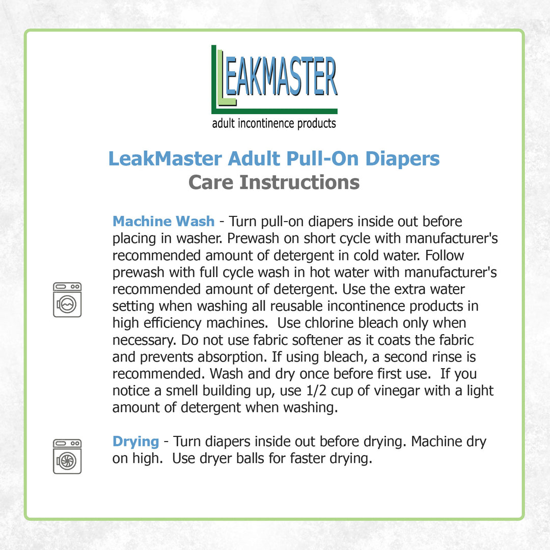 Stay Comfortable and Secure with LeakMaster Adult Pull-On Cloth Diapers ...
