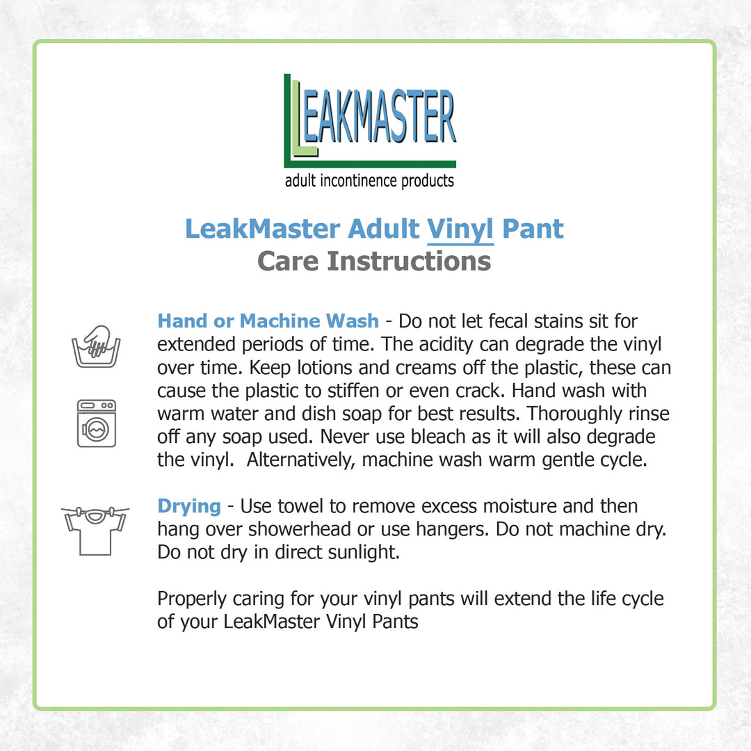 Stay Dry and Comfortable with LeakMaster High Back Adult Plastic Pants ...